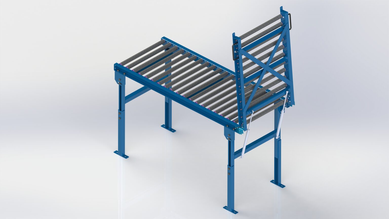 GRLG1418 Gas Cylinder Assisted Hinged Gate Gravity Roller Conveyor ...