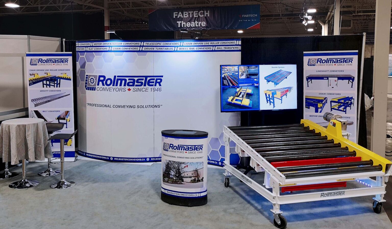 All Set Up For FabTech Expo 2022 - Rolmaster Conveyors